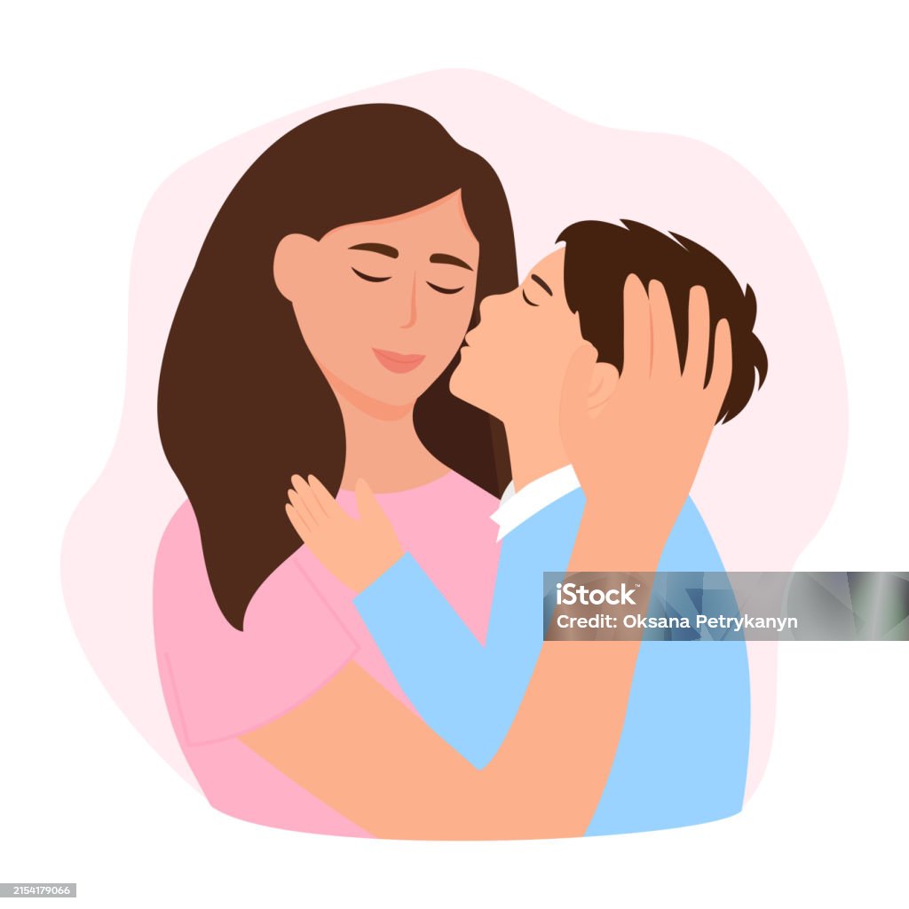 Happy Mother Hugging Her Son Stock Illustration Download Image Now