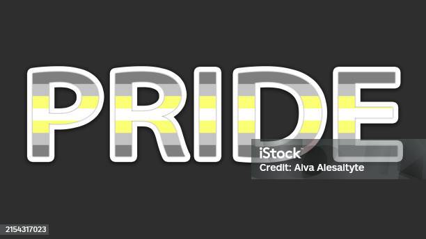Happy Pride Month Demigender Pride Flag Word Background Stock
