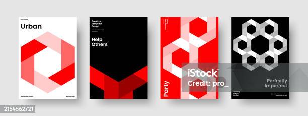 Desain Sampul Buku Geometris Template Poster Abstrak Tata Letak