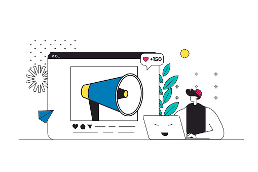Outbound Marketing Menguraikan Konsep Web Dalam Desain Garis Datar