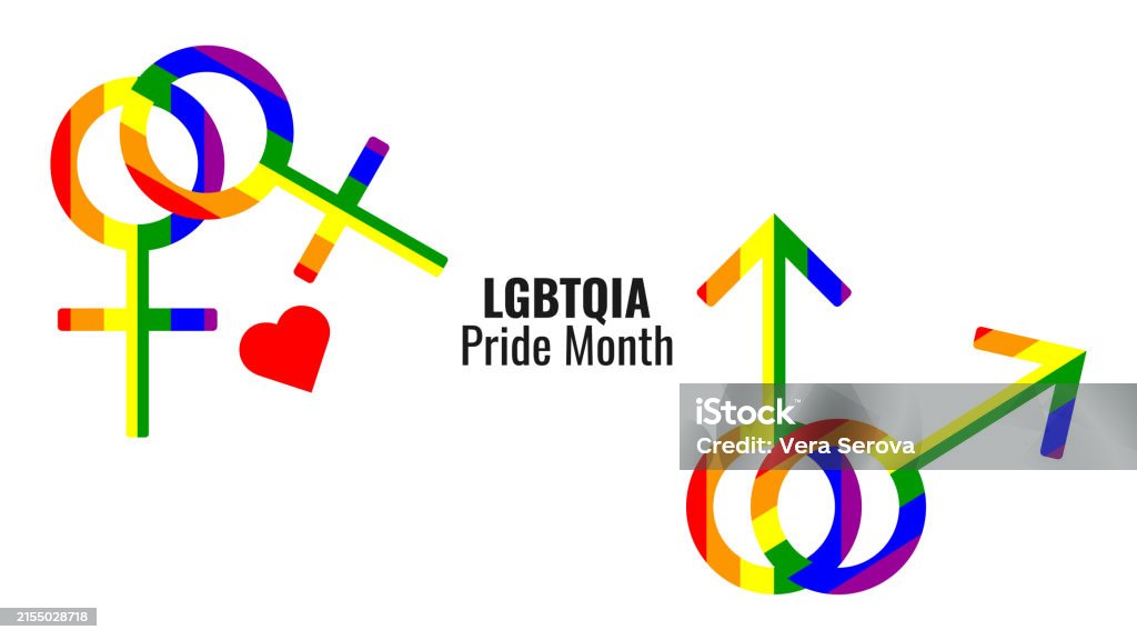 Lgbtq Banner With Symbols Celebrating Pride Month Lgbtqiaの文化のベクターアート