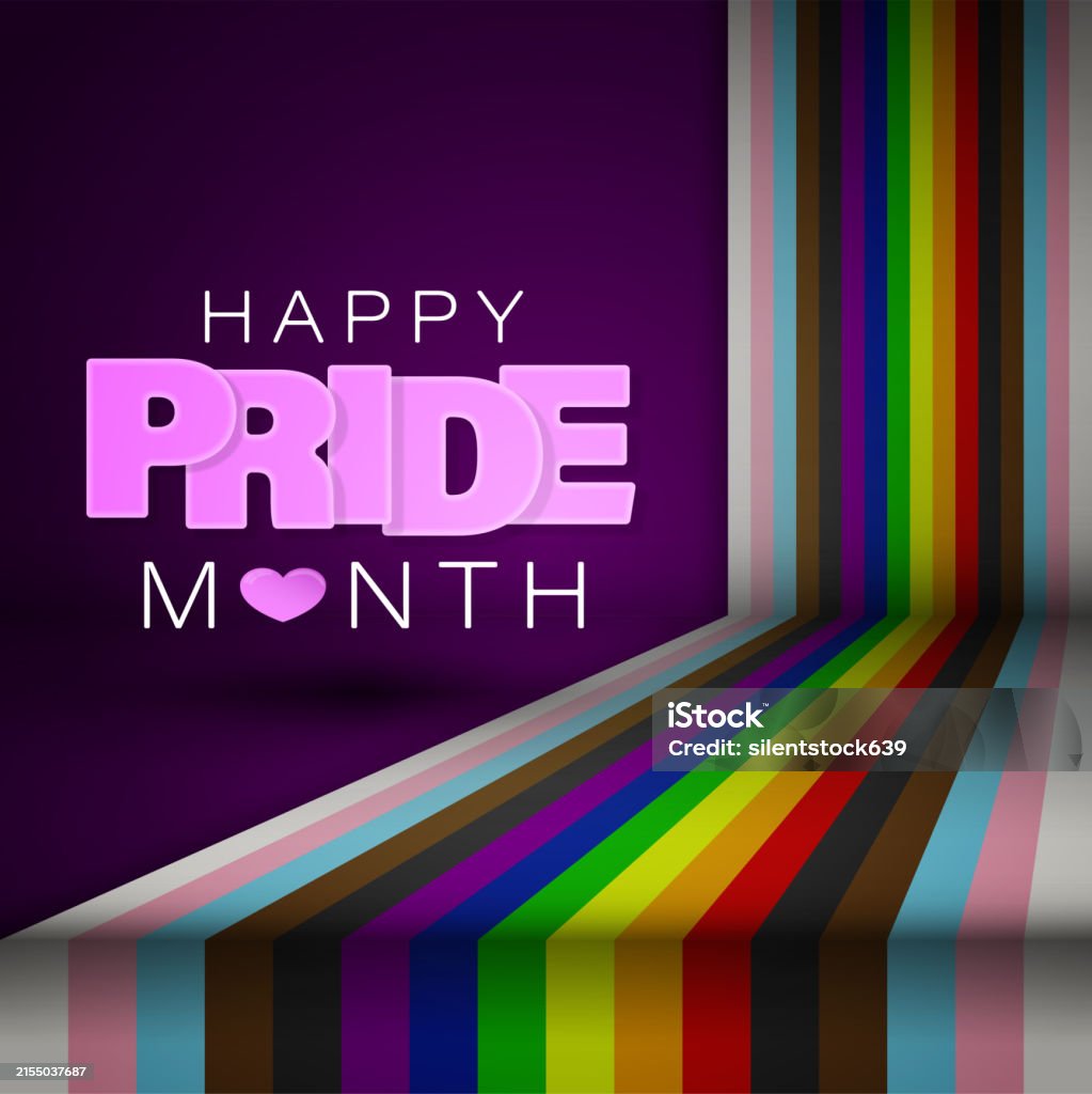 Background With Lgbtq Inclusive Pride Flag Stock Illustration
