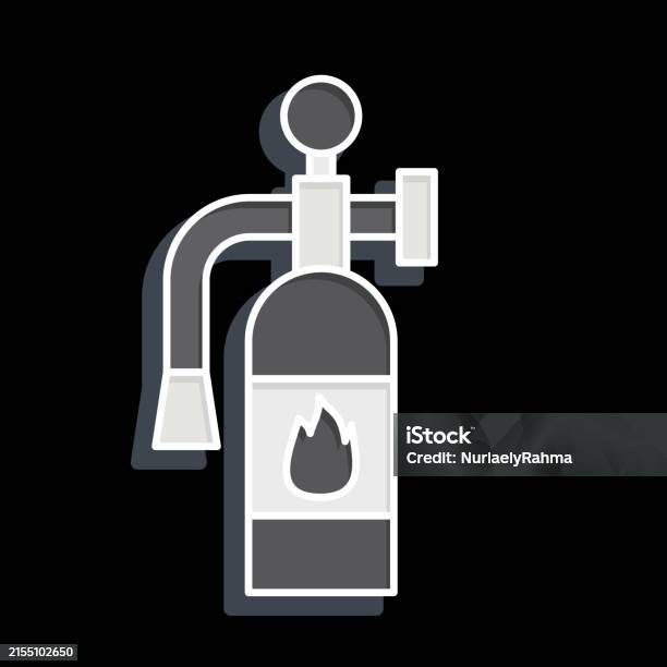 Extincteur Icon Lié Au Symbole Durgence Style Brillant Illustration De
