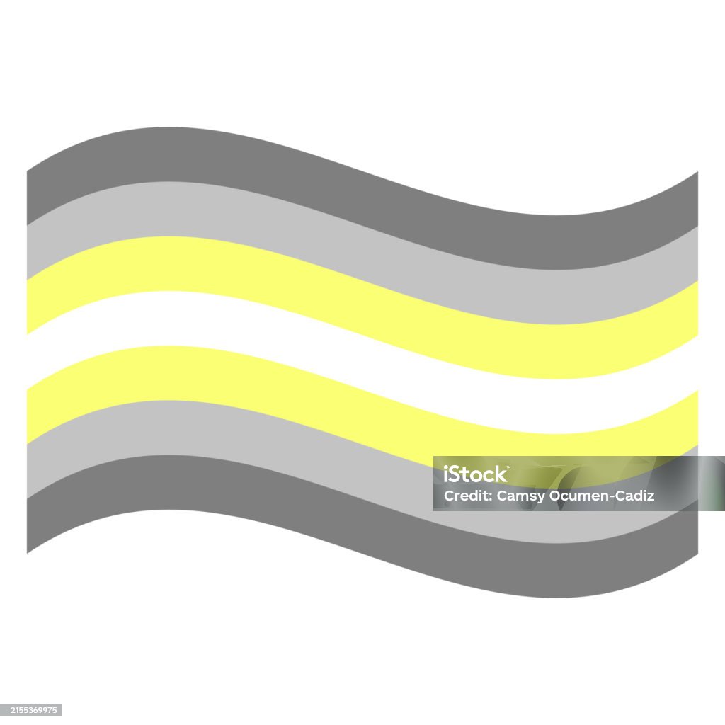 Wavy Demigender Pride Flag Isolated In White Stock Illustration
