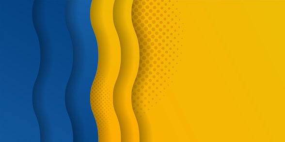 Kuning Dan Biru Secara Visual Menarik Dan Menarik Perhatian Biru Dan Kuning Konsep Spanduk