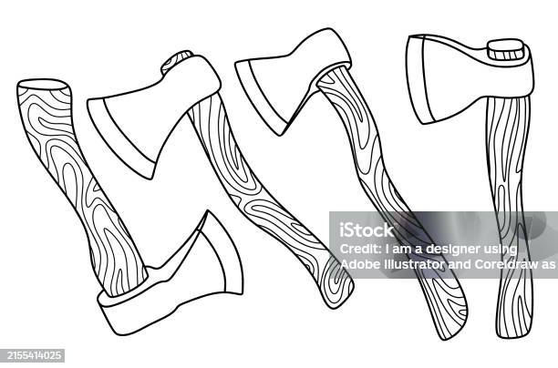 Axe Doodle Icône Dessin À La Main Vecteurs Libres De Droits Et Plus D