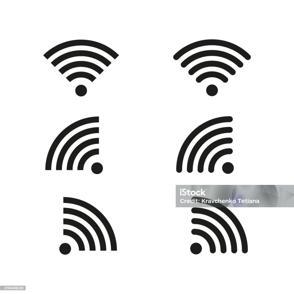 Wi Fi Icons Black Signal Symbols Wireless Network Vector Set Stock ... Wi Fi Icons Black Signal Symbols Wireless Network Vector Set Stock ...