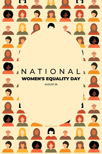 Womens Equality Day National Feminism Holiday Poster With Group Of