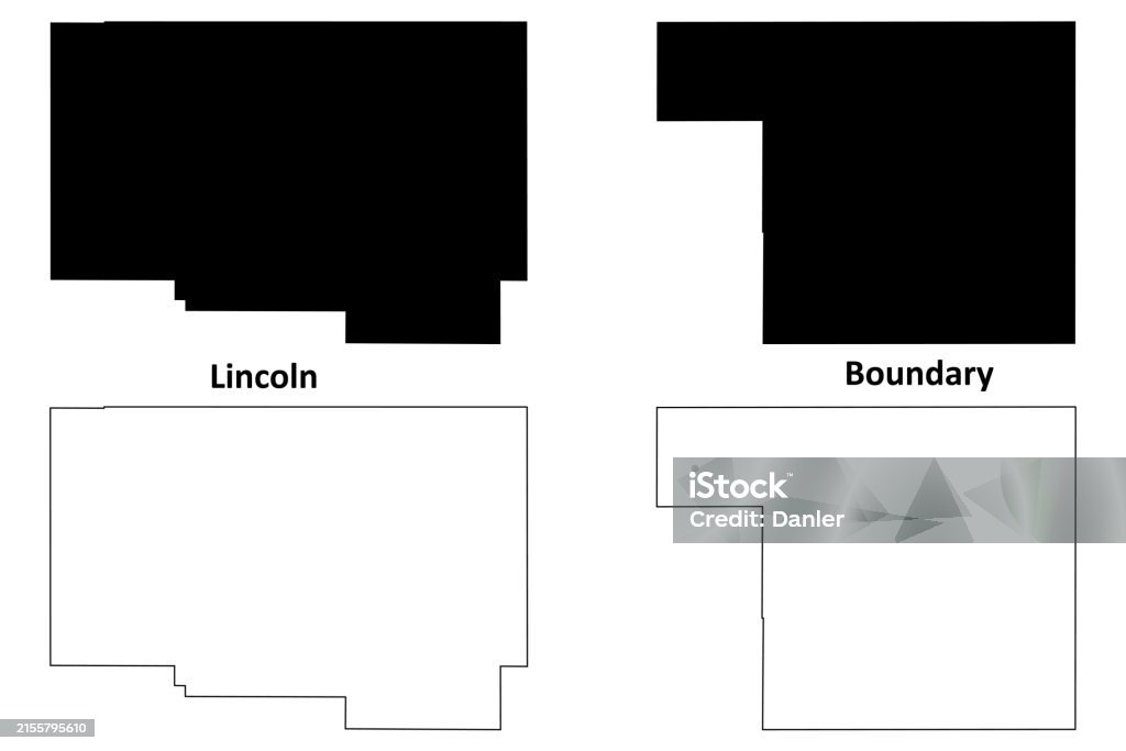 Lincoln And Boundary County Idaho Map Vector Illustration Scribble Sketch Lincoln And Boundary