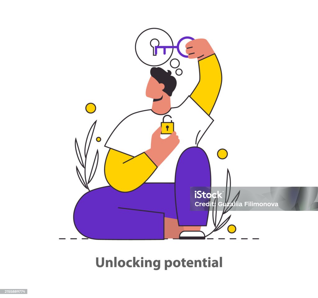 Unlocking Potential Concept Vector Illustration Stock Illustration ... Unlocking Potential Concept Vector Illustration Stock Illustration ...