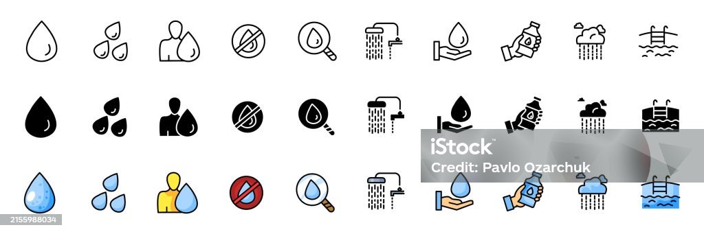Ilustración de Colección De Iconos De Agua Iconos De Gotas De Agua ... Ilustración de Colección De Iconos De Agua Iconos De Gotas De Agua ...
