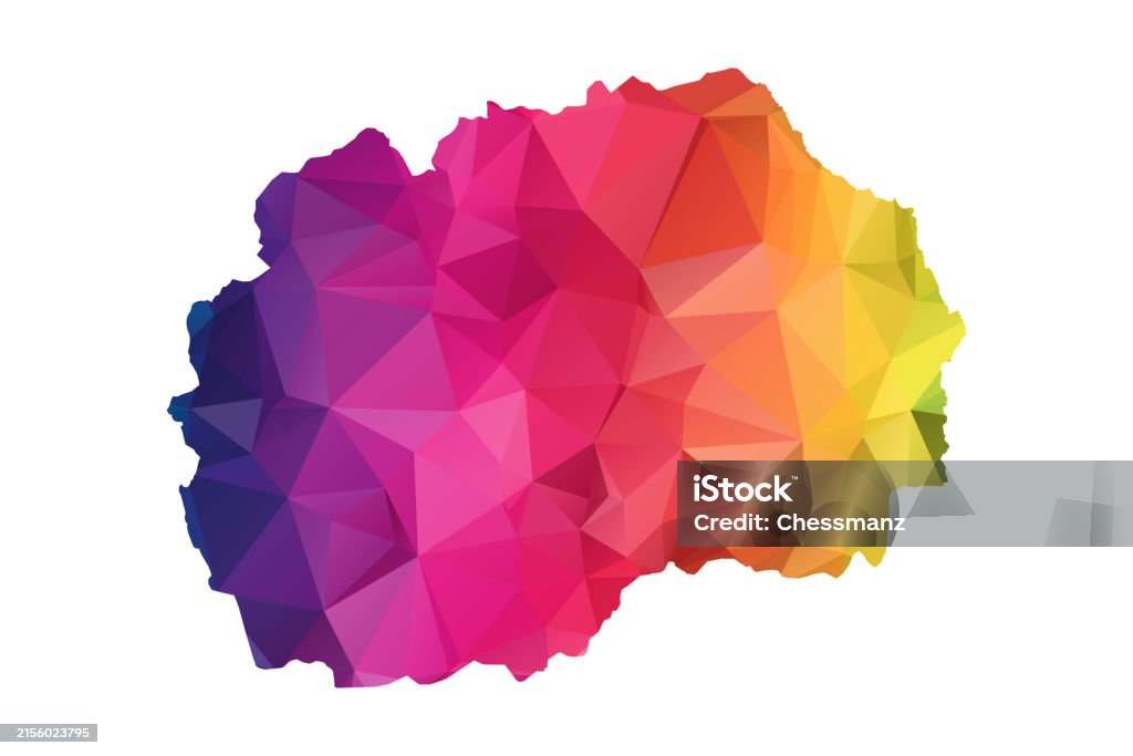 Abstract Polygon Map Vector Illustration Low Poly Color Rainbow