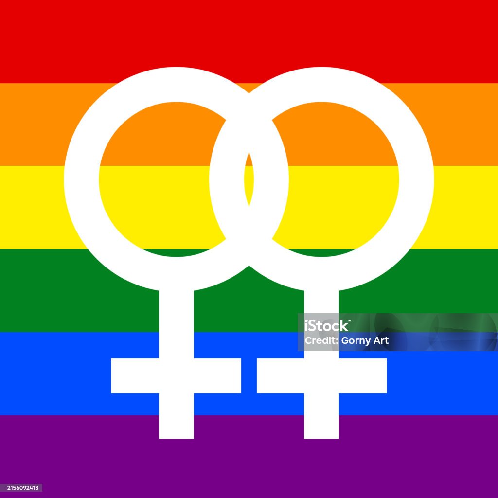 Vector Gender Female Symbols On The Background In The Colors Of The