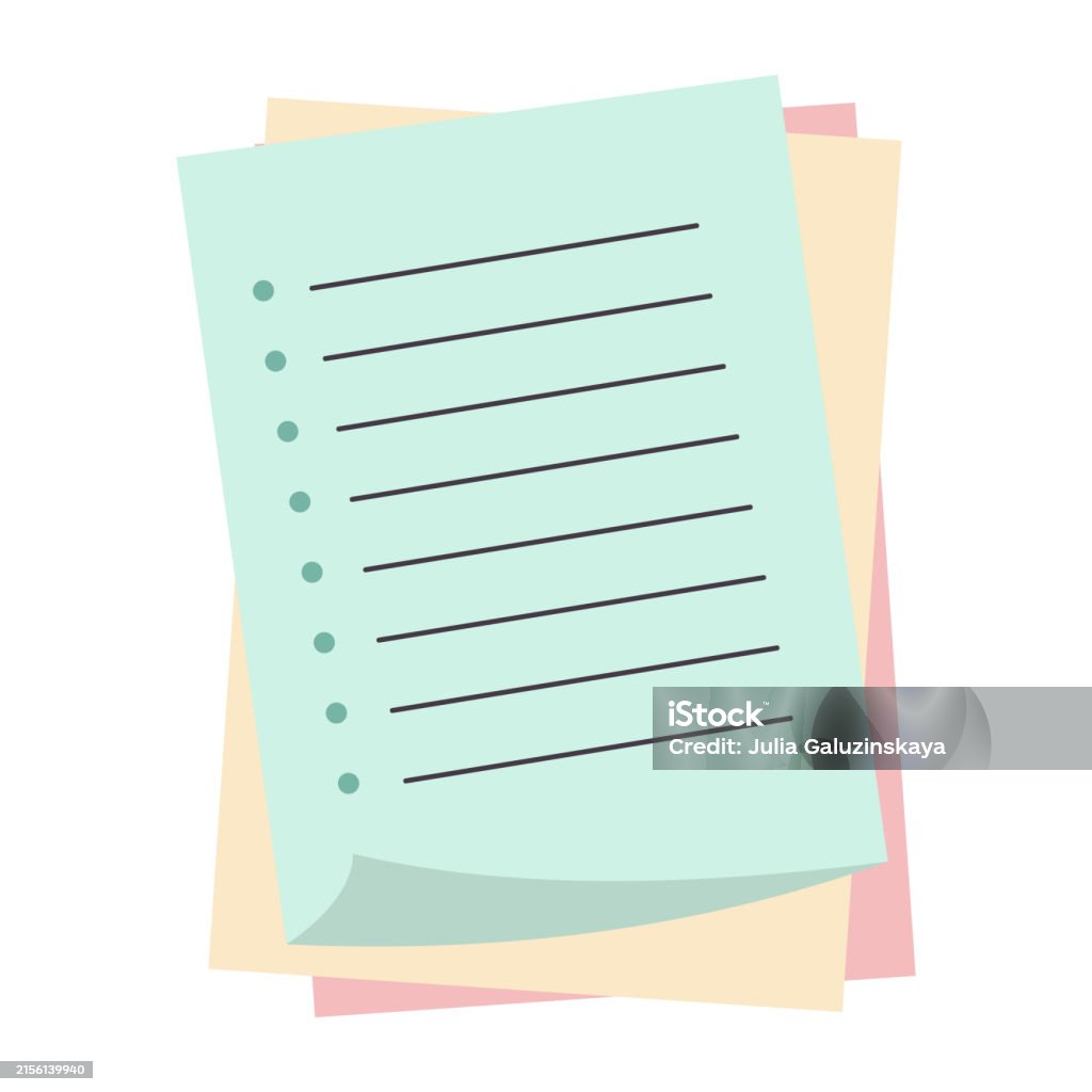 Memo Notepad Paper Sheets Cute Lined Notebook Template For Notes With