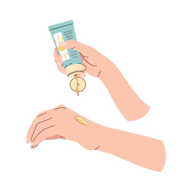 200 Sun Holding A Sunscreen Lotion Stock Illustrations Royalty Free