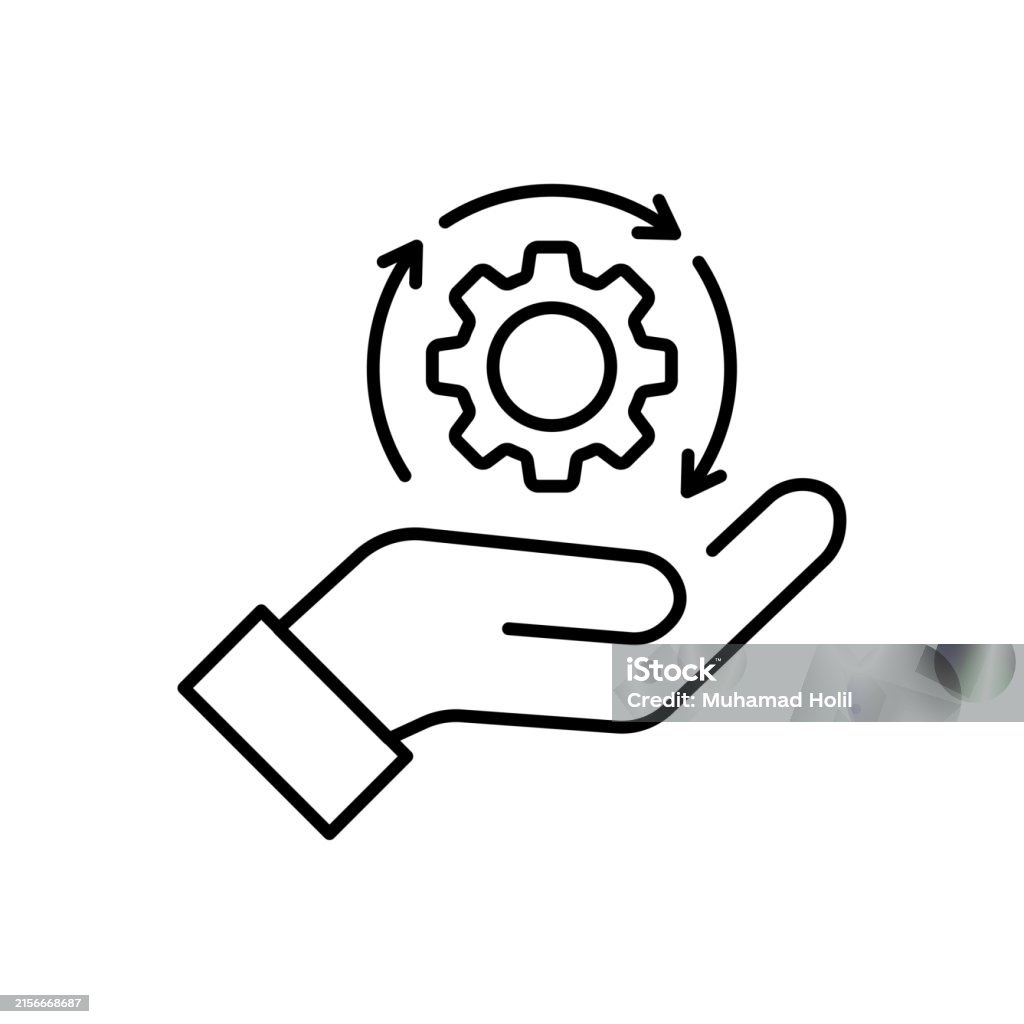Hand Holding Gear Like Optimize System Icon Stock Illustration ... Hand Holding Gear Like Optimize System Icon Stock Illustration ...
