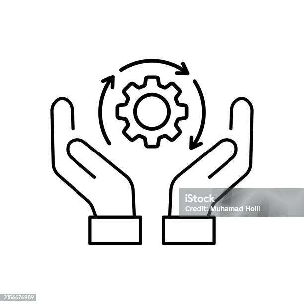 Hand Holding Gear Like Optimize System Icon Linear Trend Modern Simple ... Hand Holding Gear Like Optimize System Icon Linear Trend Modern Simple ...