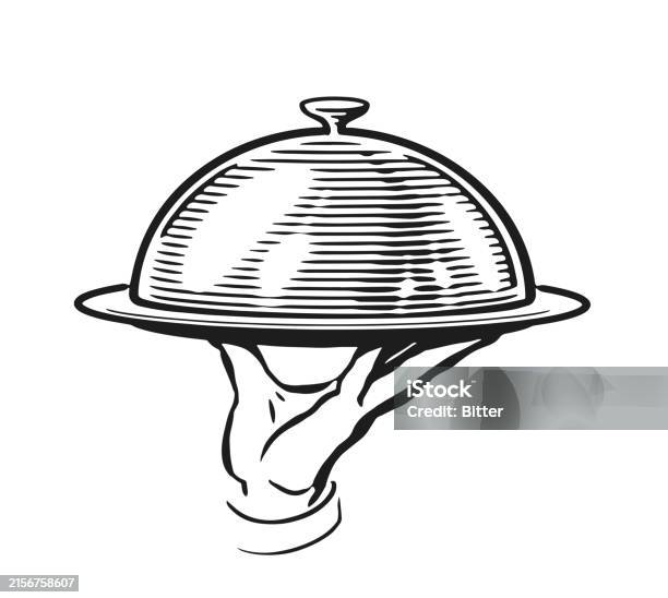 Tangan Dengan Nampan Dengan Penutup Pelayan Menyajikan Makanan Gambar ... Tangan Dengan Nampan Dengan Penutup Pelayan Menyajikan Makanan Gambar ...