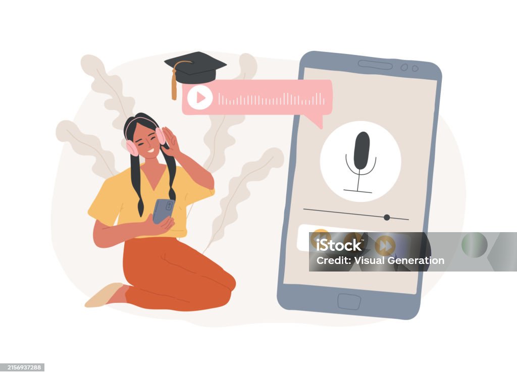 Listen To Podcasts Isolated Concept Vector Illustration Stock ... Listen To Podcasts Isolated Concept Vector Illustration Stock ...