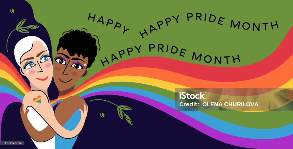 Interracial Lgbt Men In Romantic Relationships Happy Pride Month Stock
