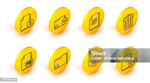 Set Line Add New File Cloud Document Folder Psd Document Trash Can And ... Set Line Add New File Cloud Document Folder Psd Document Trash Can And ...