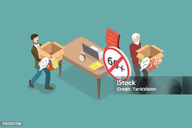 3d Isometric Flat Vector Conceptual Illustration Of Age Discrimination