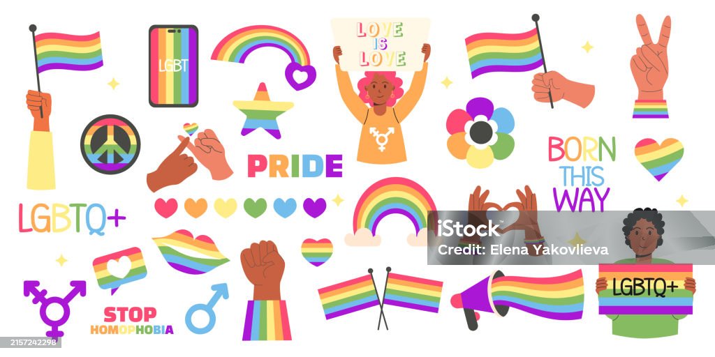 Lgbt Elements Collection Pride Month Stock Illustration Download