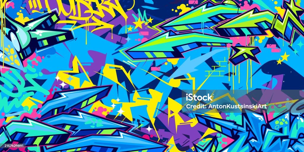Trendy Abstract Hip Hop Urban Street Art Graffiti Style Vector