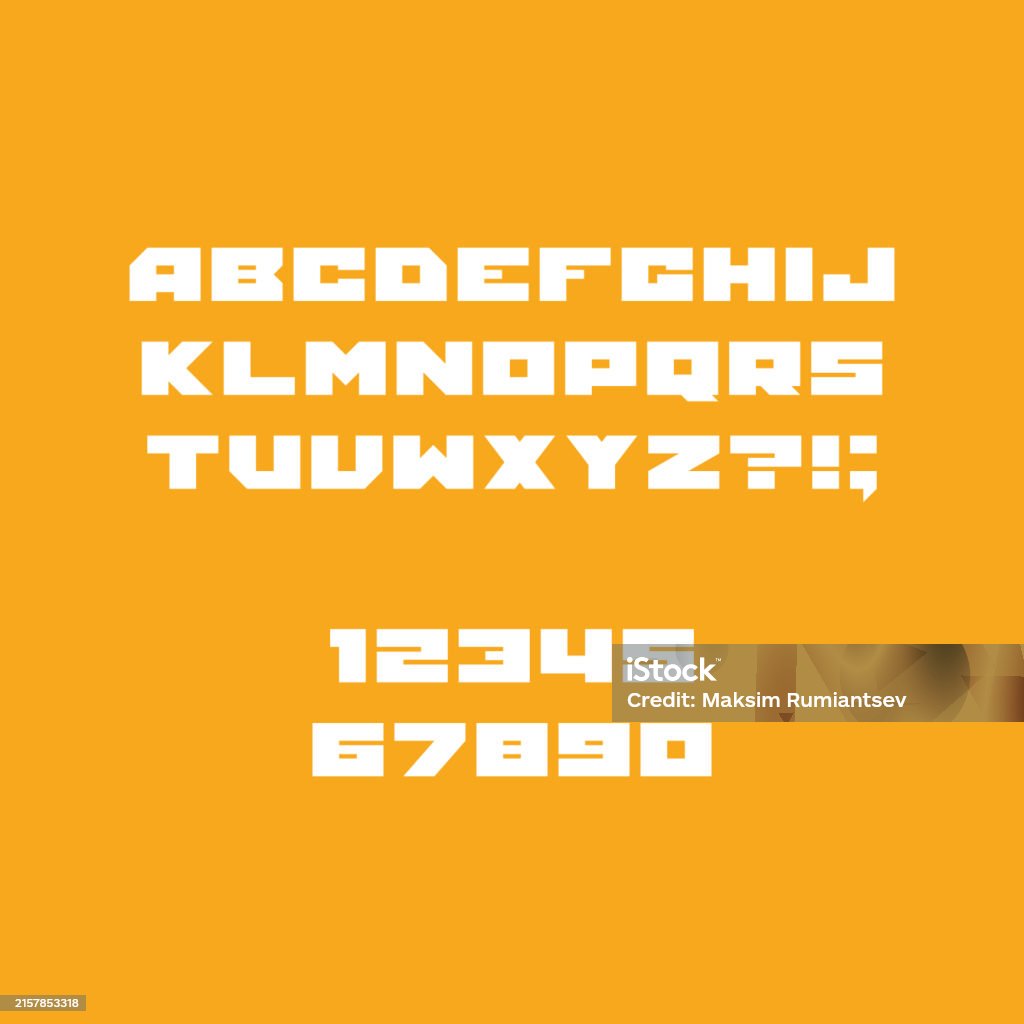 Latin Uppercase Alphabet Letters And Numbers Modern Poster Font Vector