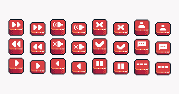 Interface Menu Buttons Pixel Art Set Menu Panel Collection Play Pause ... Interface Menu Buttons Pixel Art Set Menu Panel Collection Play Pause ...