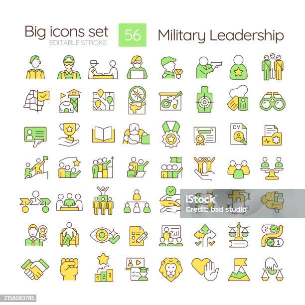 Military Leadership Rgb Color Icons Set Stock Illustration - Download ... Military Leadership Rgb Color Icons Set Stock Illustration - Download ...