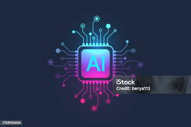 Artificial Intelligence Icon Sign Logo In The Circuit Line Style Ai