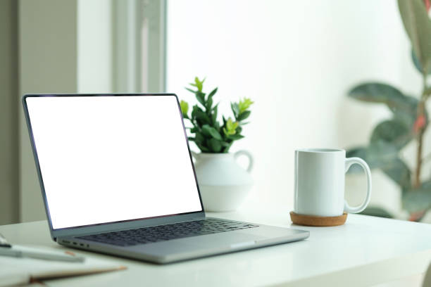 Free Stock Photo of Laptop Computer on White Table | Download Free ...