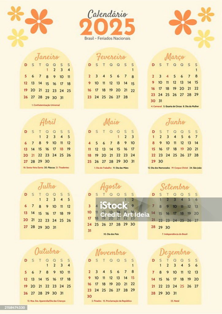 Calendario 2025 Brasileiro Com Feriados Nacionais Vetor – Bilarasa Calendario 2025 Brasileiro Com Feriados Nacionais Vetor – Bilarasa