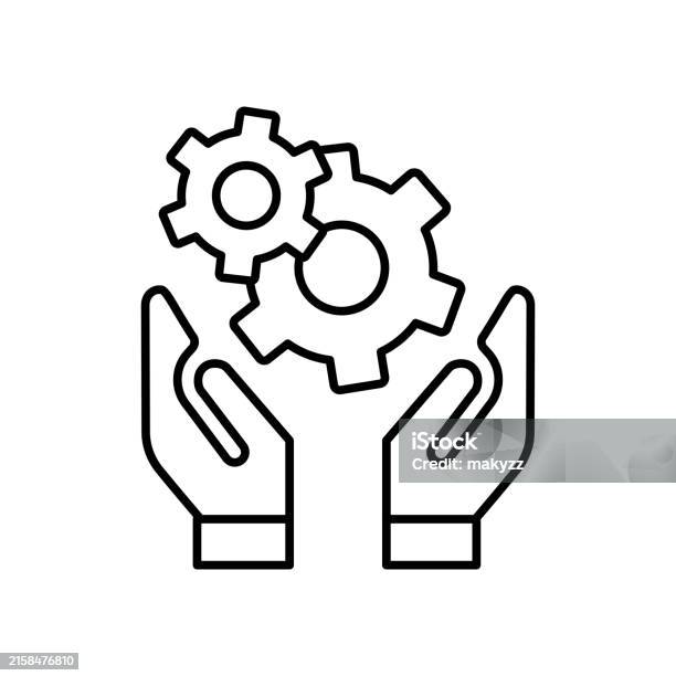 Manage Outline Concept Icon Hand Holding Gear Like Optimize System Icon ... Manage Outline Concept Icon Hand Holding Gear Like Optimize System Icon ...