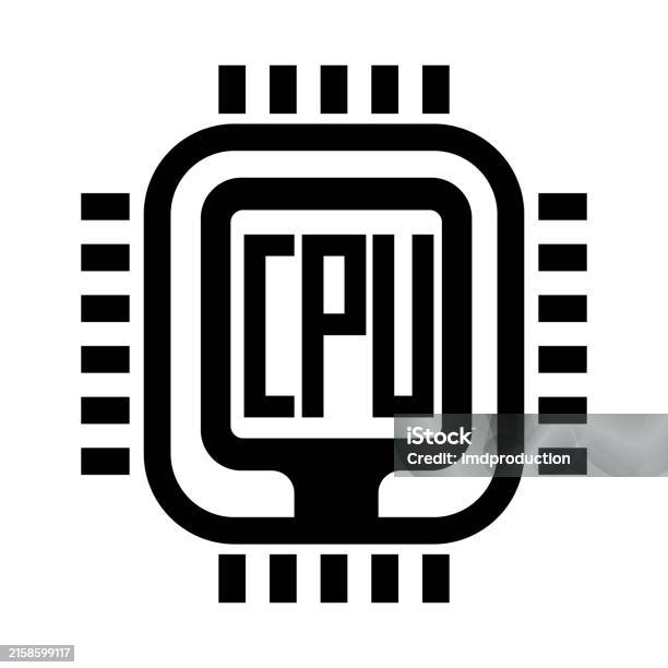 Cpu Microprocessor Or Chips Icon Central Processing Unit Vector Illustration Stock Illustration