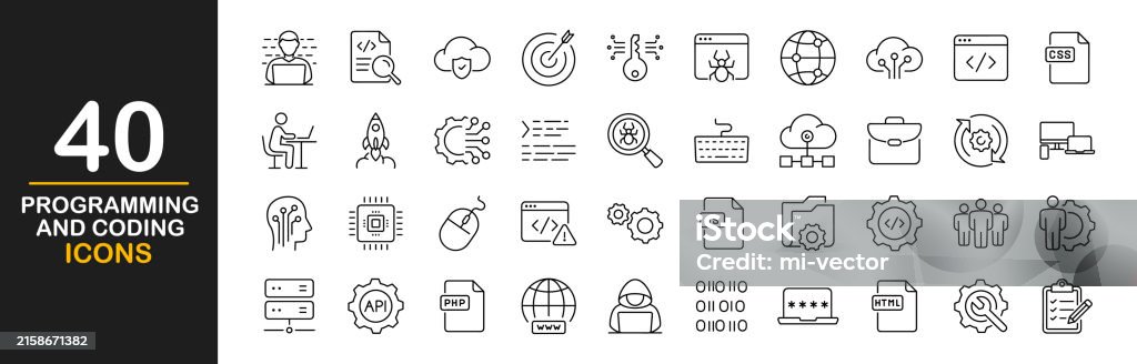Programming And Coding Icon Set Software Development Icon Collection