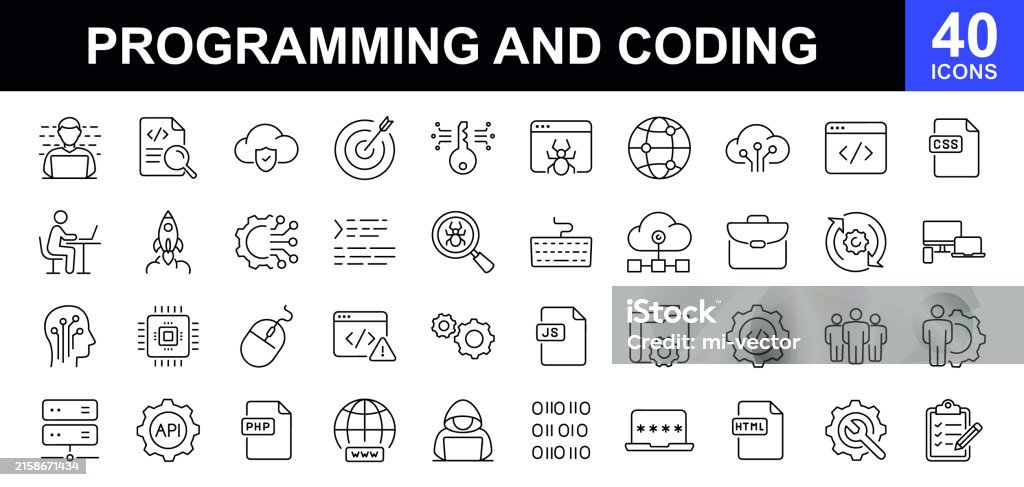 Programming And Coding Icon Set Software Development Icon Collection ... Programming And Coding Icon Set Software Development Icon Collection ...