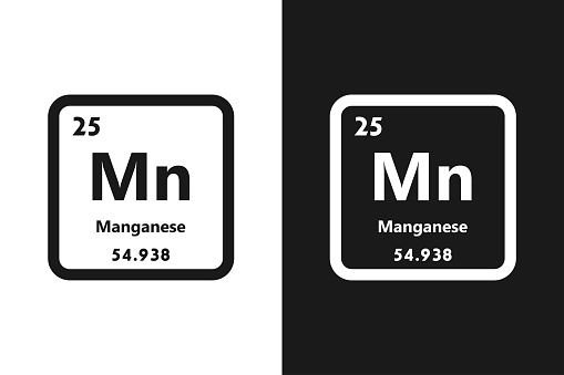 Manganese Mn Chemical Periodic Element Icon The Chemical Element Of The