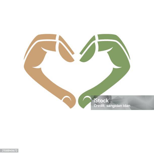 Logo Vectoriel De Mains Formant Un Coeur Ou Un Design Conceptuel Damour
