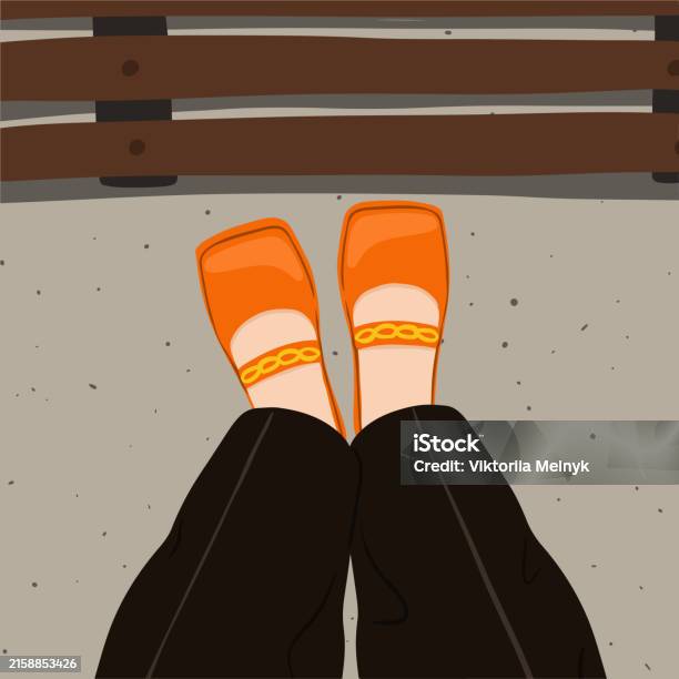Legs Selfie Top View Stock Illustration Download Image Now Adult