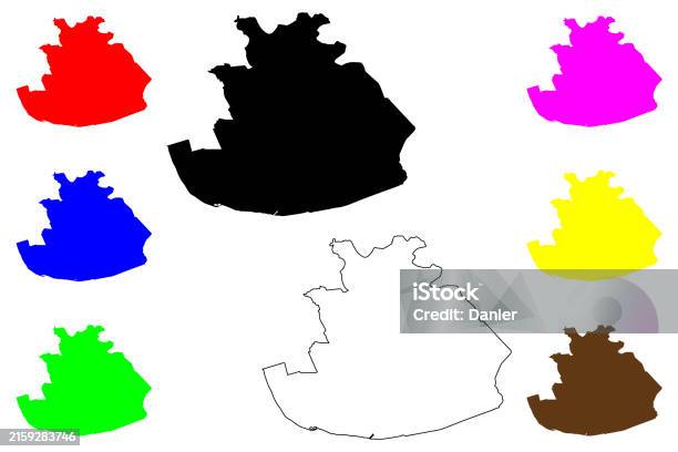 Fylde Nonmetropolitan District Borough Map Vector Illustration Scribble