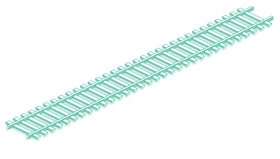 Railway Track Isometric Object Isolated On White Background Railway ... Railway Track Isometric Object Isolated On White Background Railway ...