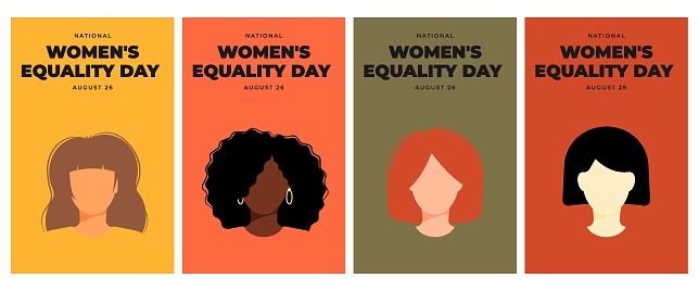 Womens Equality Day Feminism Holiday Set Of Poster Flyer Card With
