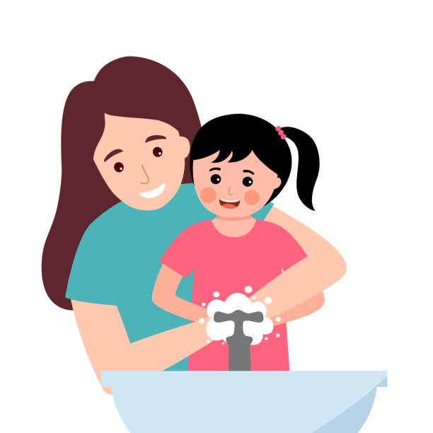 60 Mother Wash Hand Stock Illustrations Royalty Free Vector Graphics