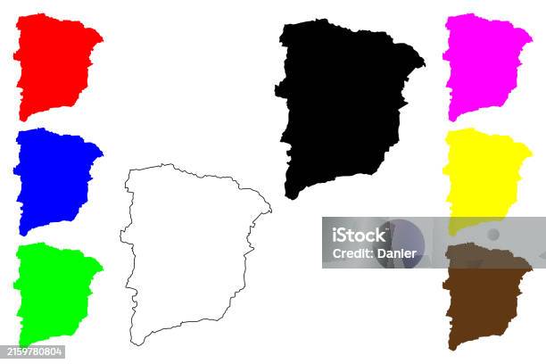 Hart Nonmetropolitan District Map Vector Illustration Scribble Sketch