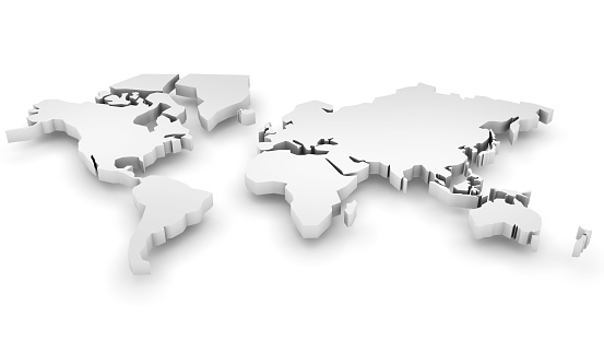 Minimal World Map Flat 3d World Map Illustration White Background World ... Minimal World Map Flat 3d World Map Illustration White Background World ...