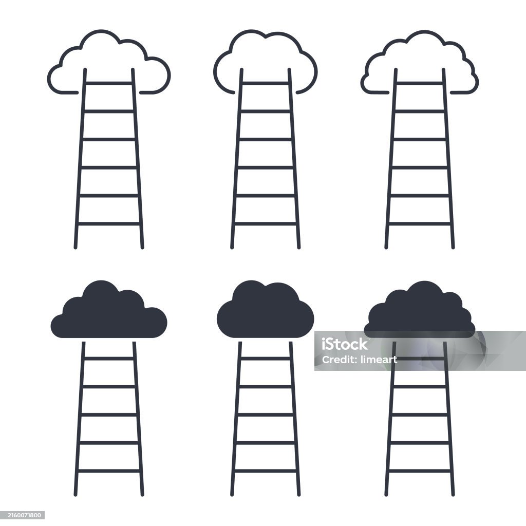 Vector Icons Cloud With Stairs Editable Stroke Cloud Computing ... Vector Icons Cloud With Stairs Editable Stroke Cloud Computing ...