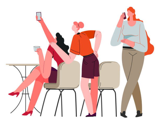 110 Friends Cafe Selfie Stock Illustrations Royalty Free Vector