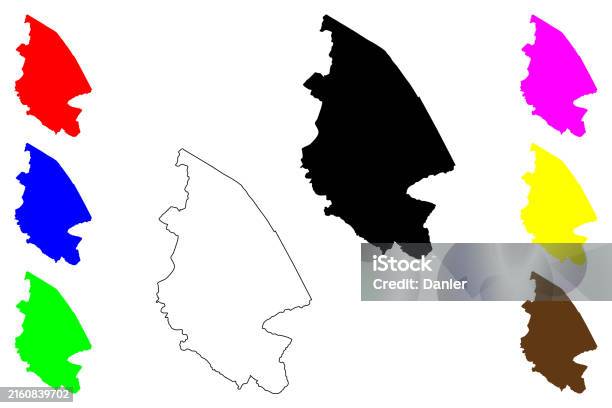 Rugby Nonmetropolitan District Borough Map Vector Illustration Scribble